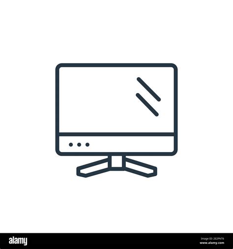 Computer Monitor Outline Vector Icon Thin Line Black Computer Monitor Icon Flat Vector Simple