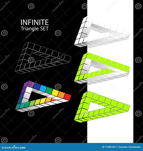 Set Vector Abstract Modern Infinite Triangle Stock Vector