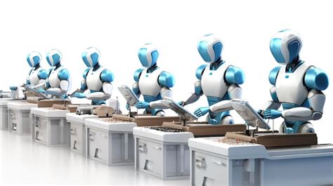 premium photo 3d character managing assembly line robots