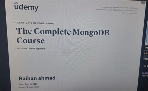 raihan ahmad on linkedin mongodb udemy learningjourney gratitude