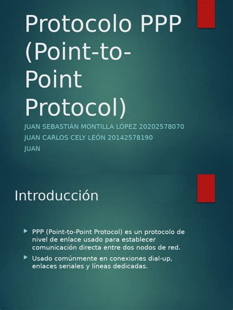 Protocolo Ppp Presentacion Pdf