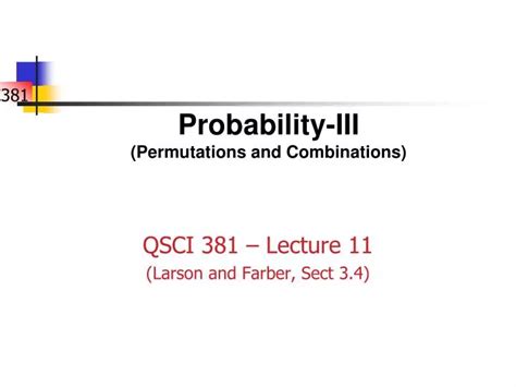 PPT Probability III Permutations And Combinations PowerPoint