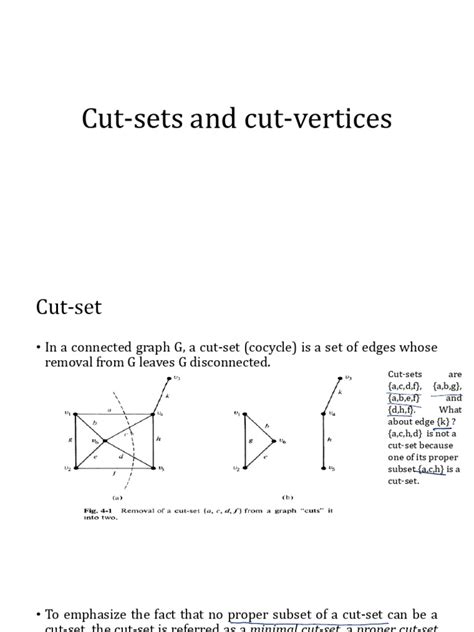 Cut Sets And Cut Vertices Pdf Vertex Graph Theory Discrete Mathematics