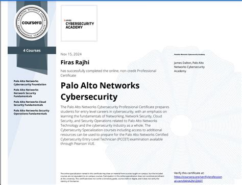 Firas Rajhi On Linkedin Paloalto Cybersecurity Certification Infosec Cyberdefense…