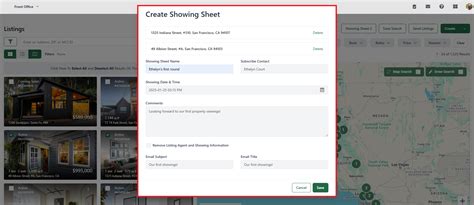 Create A Showing Sheet Front Office