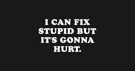 I Can Fix Stupid But Its Gonna Hurt Funny Sarcastic Sayings I Can Fix