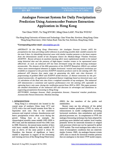 Analogue Forecast System Pdf Numerical Weather Prediction Weather Forecasting