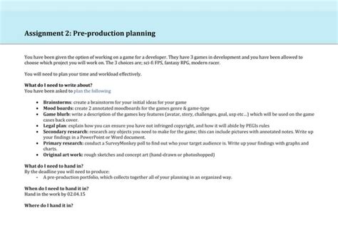 3d Assignment 2 Planning Ppt