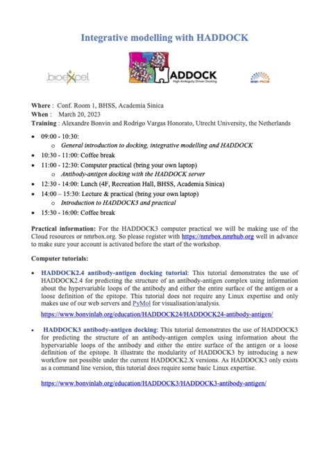 Haddock Workshop At Isgc2023 Bonvin Lab