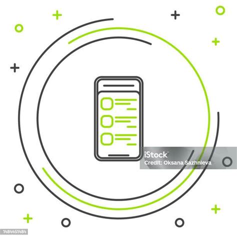 검은색과 초록색 선 흰색 배경에 있는 휴대폰 아이콘에서 온라인 쇼핑을 합니다 온라인 구매 인터넷 상점 모바일 상점 앱 및 결제 청구 다채로운 개요 개념입니다 벡터