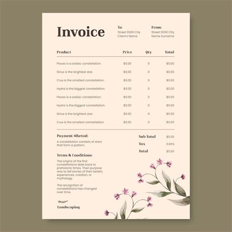 Free Vector Invoice Template Design