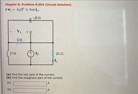 Solved Chapter 8 Problem 8 054 Circuit Solution If V