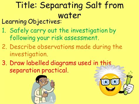 ks3 chemistry separation techniques separating salt from water