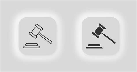 판사의 망치 아이콘 앉아 그림 기호 나무 망치 벡터의 끝 프리미엄 벡터