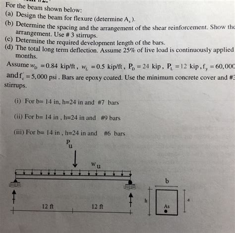 answered for the beam shown below a design the beam for