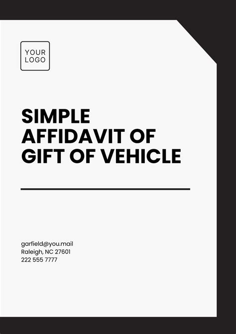 Free Simple Affidavit Of T Of Vehicle Template To Edit Online