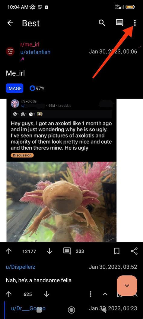 3 dot menu for posts on home feed without going into each post r