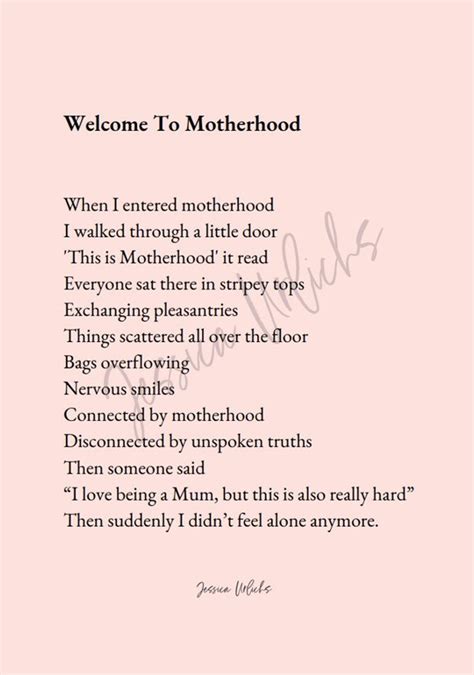 Welcome To Motherhood Poem Etsy