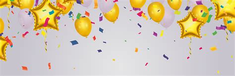 골드 풍선 흰색 및 색종이가있는 그랜드 오프닝 이벤트 소매 쇼핑 또는 블랙 프라이데이 프로모션은 화려한 공기 풍선과 화환이있는