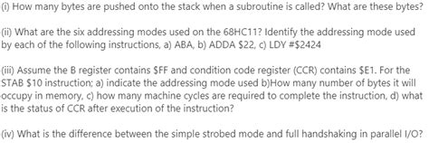 Solved How Many Bytes Are Pushed Onto The Stack When A Chegg Com