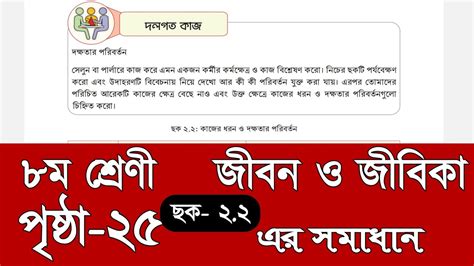 Class 8 Jibon O Jibika Page 25 ৮ম শ্রেণী জীবন ও জীবিকা পৃষ্ঠা ২৫ Jibon O Jibika Page 25