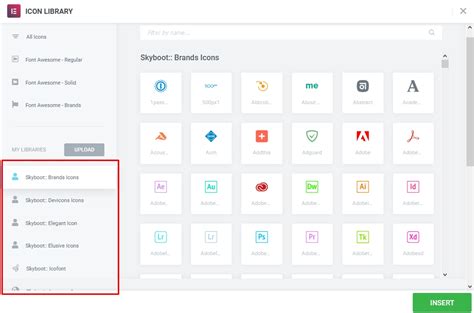Skyboot Custom Icons For Elementor Elementor Icons Library At Wp Plugin