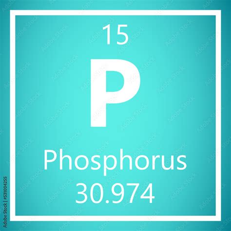 Phosphorus P Periodic Table Of Elements Atomic Mass Vector Illustration Molecule Stock Vector