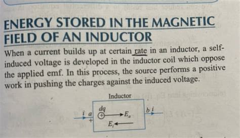 Energy Stored In The Magnetic Field Of An Inductorwhen A Current Builds
