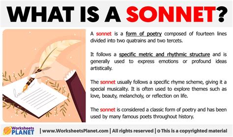 What Is A Sonnet Definition Of Sonnet