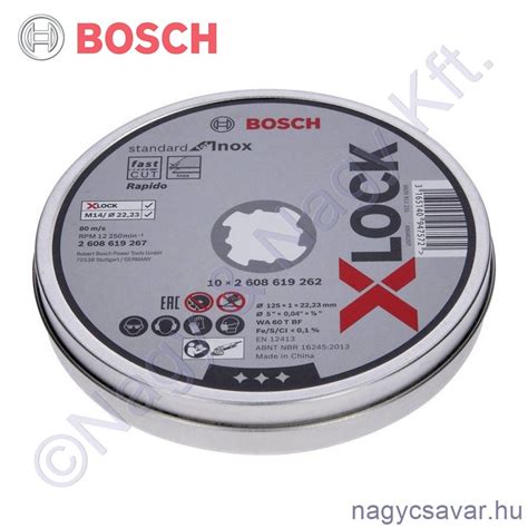 X-LOCK 125x1,0 INOX vágókorong 10db/cs BOSCH - Nagy és Nagy
