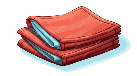 Premium Vector A Cartoon Illustration Of A Red Folded Blanket