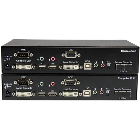 Startech Com Usb Dvi Kvm Extender Over Fiber 2kmserial Audioextend Dvi D Or Hdmi Video Usb