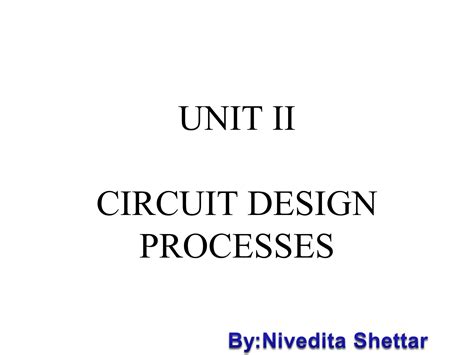 Vlsi Circuit Design Process Ppt