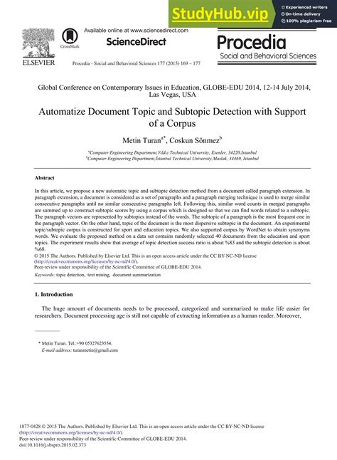 automatize document topic and subtopic detection with support of a corpus pdf artificial