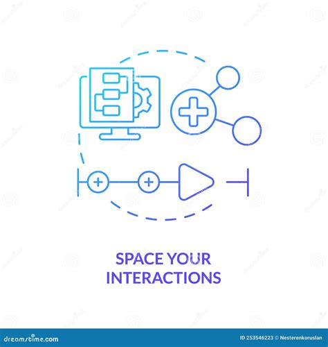 Space Your Interactions Blue Gradient Concept Icon Stock Vector Illustration Of Tutorial