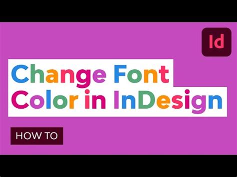 How To Change Font Color In InDesign YouTube