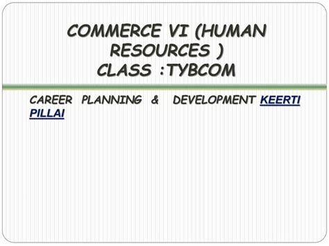 Career Planning And Development Pptx