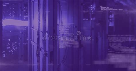 Qr Code Scanner Against Data Processing Over Computer Servers Stock