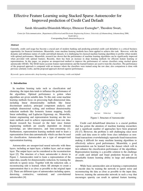 Pdf Effective Feature Learning Using Stacked Sparse Autoencoder For