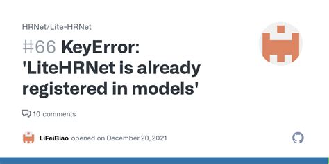 Keyerror Litehrnet Is Already Registered In Models · Issue 66