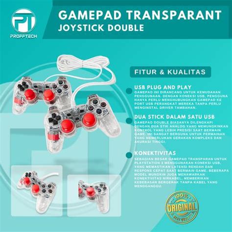 Jual Gamepad Double Transparan Joystick Controllersoriginal Profftech