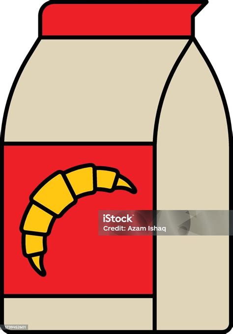 버터 크로와상 개념의 포장 베이커리 상인 벡터 아이콘 디자인 베이커리 및 구운 식품 기호 요리 및 주방 교육 기호 레시피 개발 스톡 일러스트레이션 3차원 형태에 대한 스톡