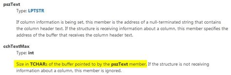 c what does size in tchars means stack overflow