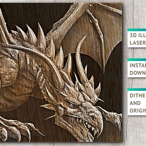 Dragon Lightburn Laser Pattern Etsy