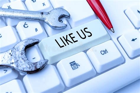 Inspiration Showing Sign Like Us Concept Meaning Asking To Follow On