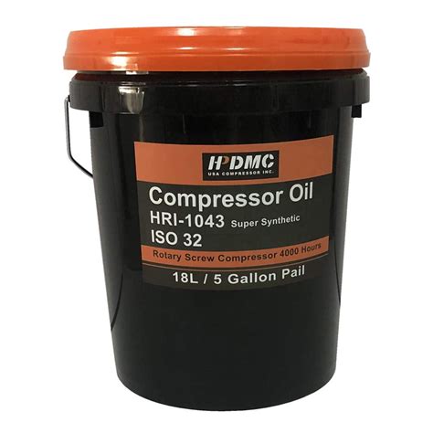 Hpdmc Iso 32 Synthetic Compressor Lubricant 5 Gallon Pail