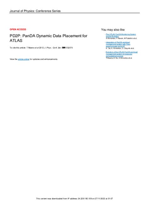 Pdf Pd2p Panda Dynamic Data Placement For Atlas