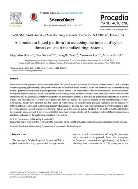 pdf a simulation based platform for assessing the impact of cyber