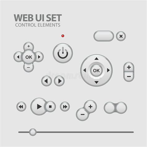 Web Ui Elements Design Light Gray Stock Vector Illustration Of Round