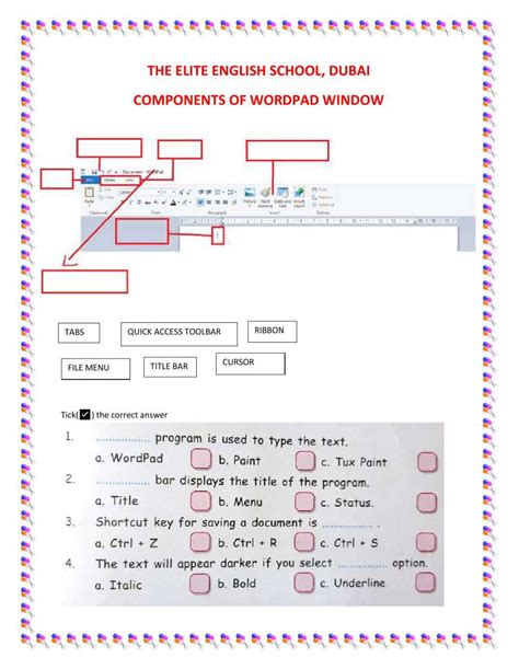 ใบงาน โปรแกรม wordpad worksheet live worksheets eroppa
